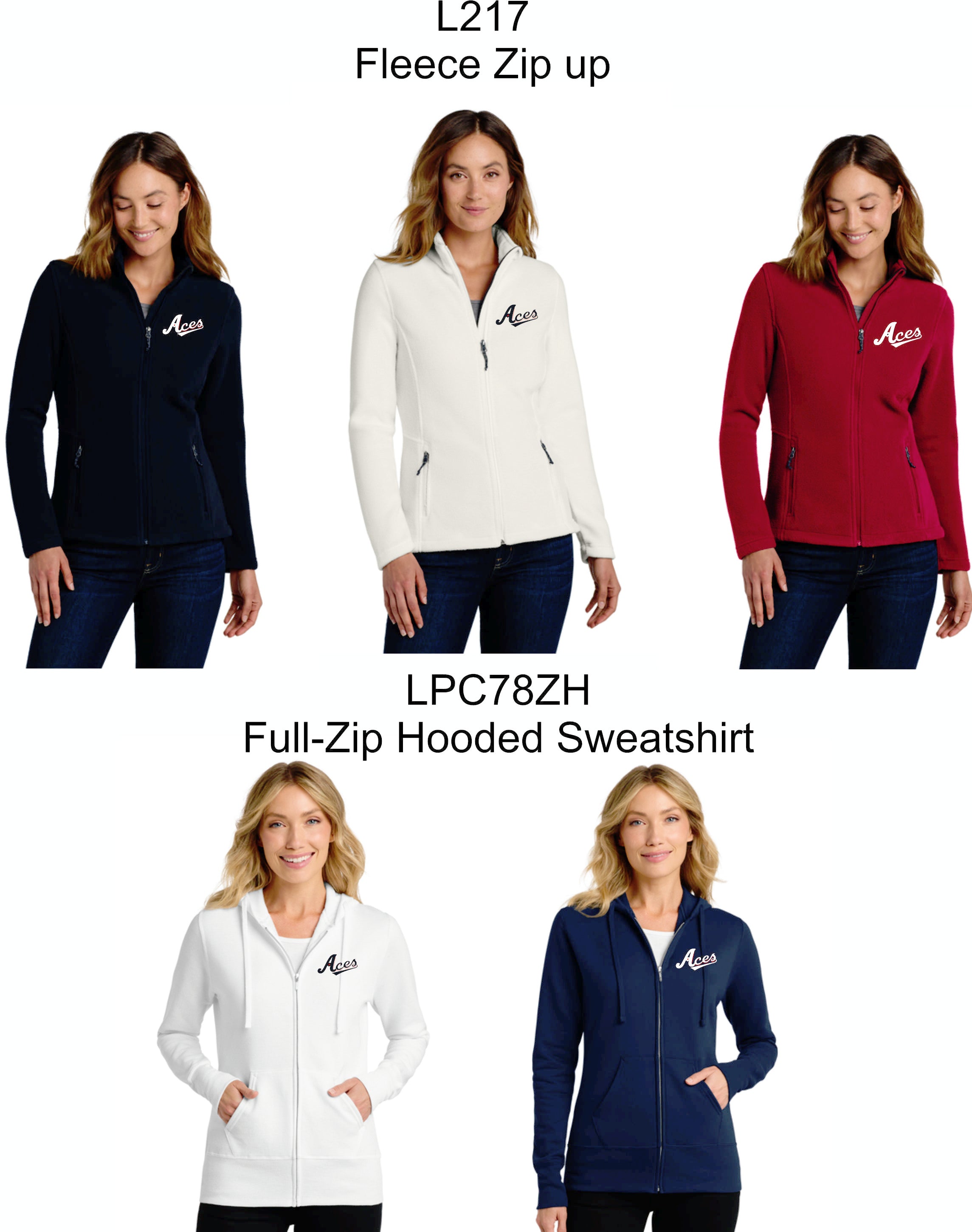 Vail Aces - Women's Zip Up (LPC78ZH, L217) – Timberlakecrafts