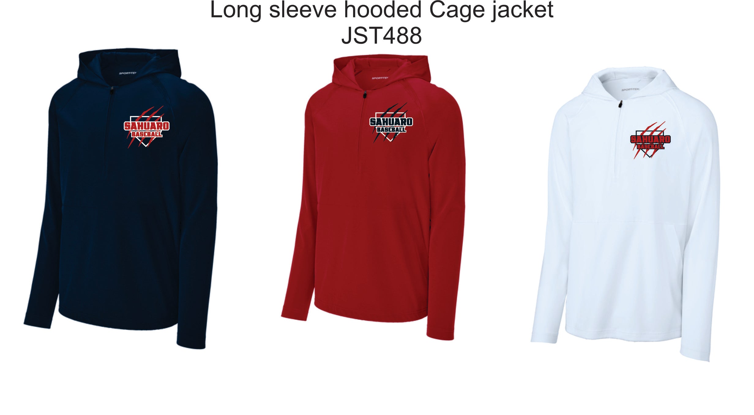 Sahuaro Baseball Long sleeve hooded cage jacket (jst488) – Timberlakecrafts